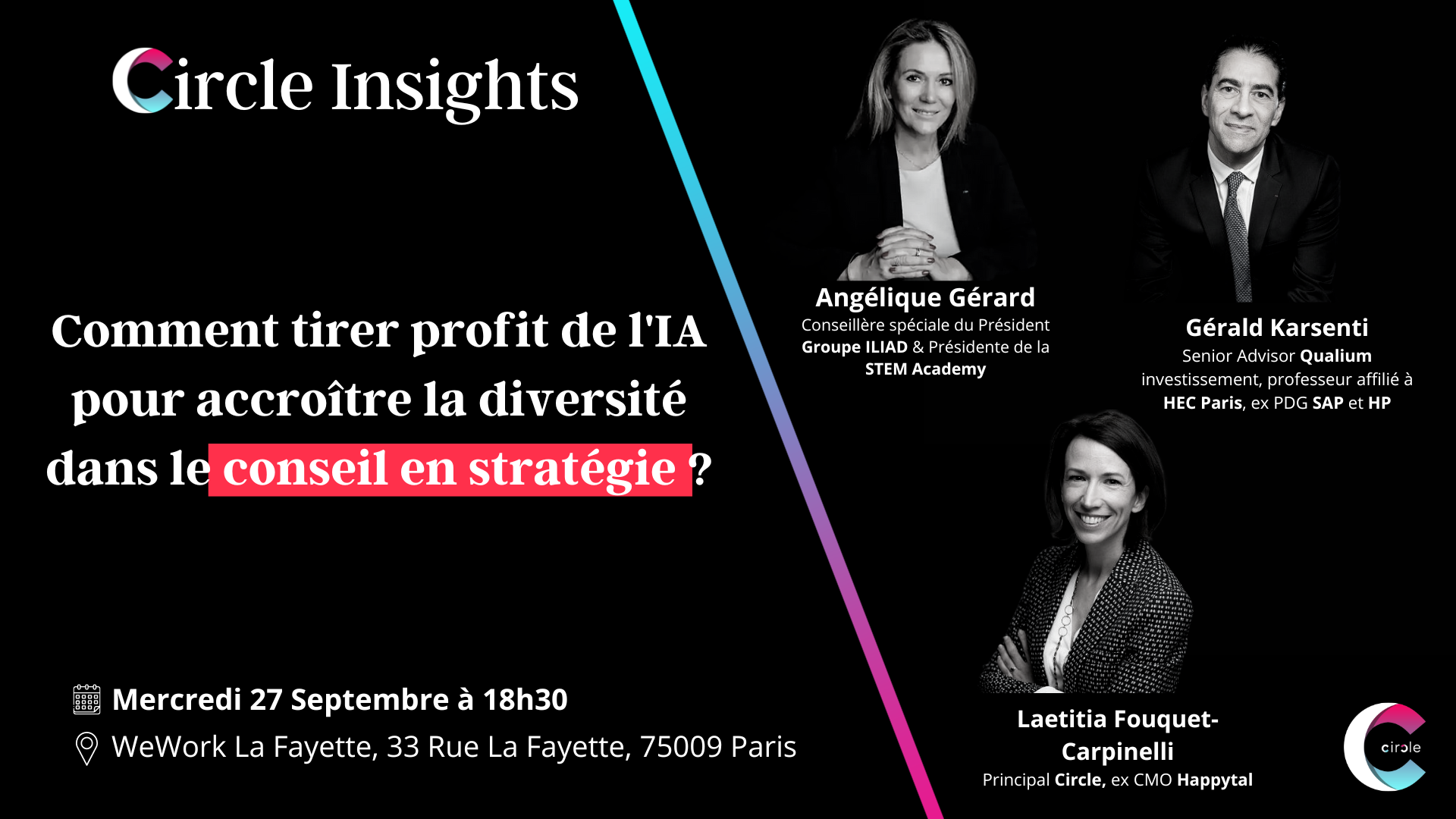 Evènement : Circle Insight 27/09/2023 – AI for Gender Diversity - Circle